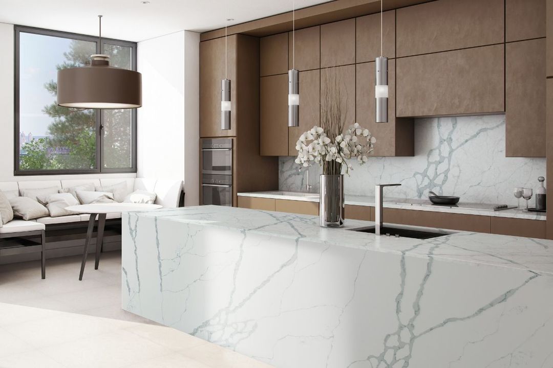 Nova Calacatta Phoenix Stone Kitchen Island | the living habitat